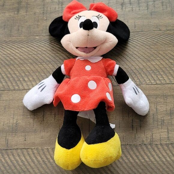 Disney | Toys | Disney Parks Minnie Mouse Red Dress Plush Stuffed ...
